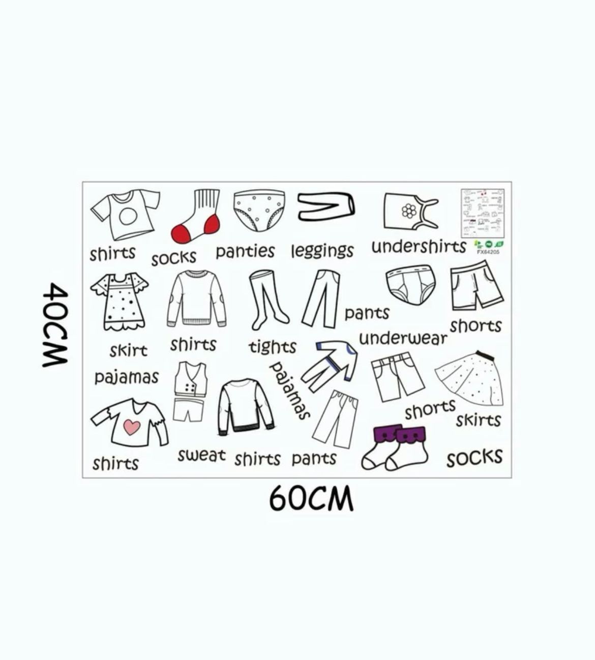 Clothing Classification Label Sticker - T3lee2a